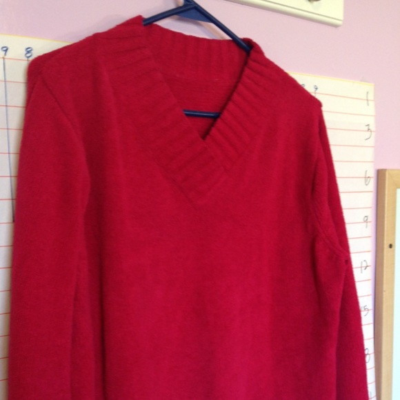 Sweaters | I Found No Tags Womens V Neck Sweater Redrose Color | Poshmark